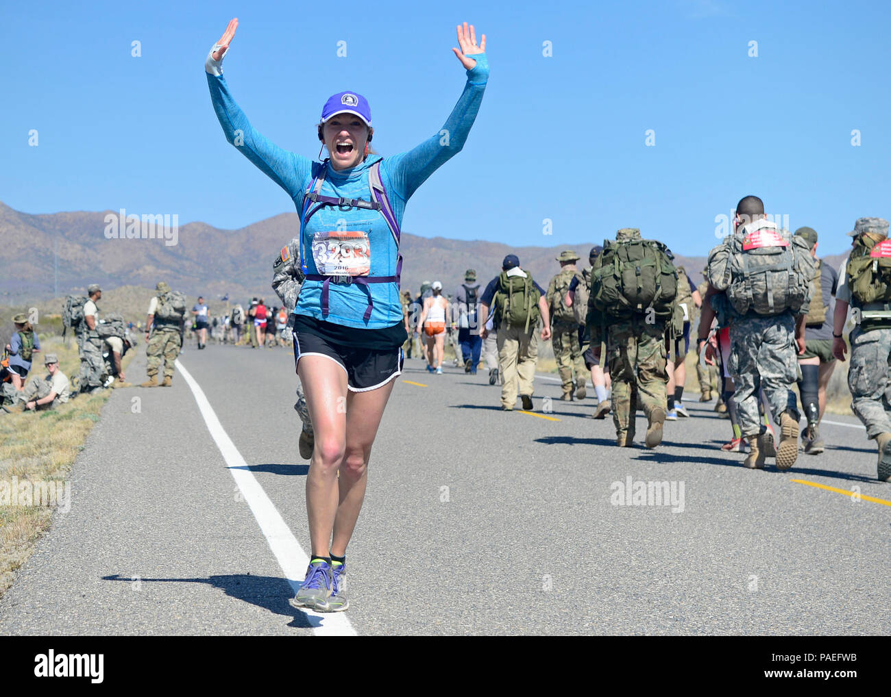 A participant during the Bataan Memorial Death March makes her way ...