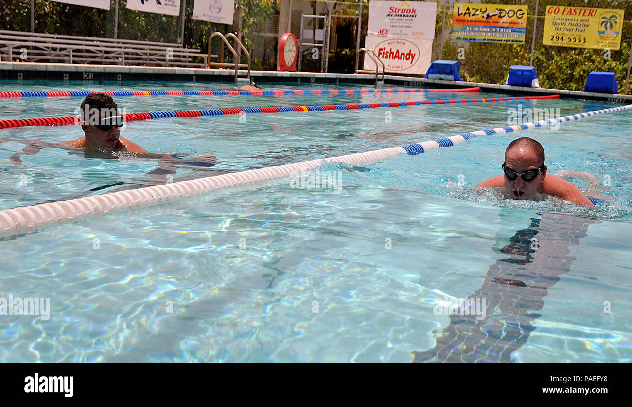 KEY WEST, Fla. (May 1, 2014) Chief Navy Counselor Thomas Butler, left ...