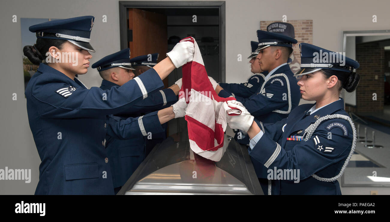 PETERSON AIR FORCE BASE, Colo. - The High Frontier Honor Guard practice ...