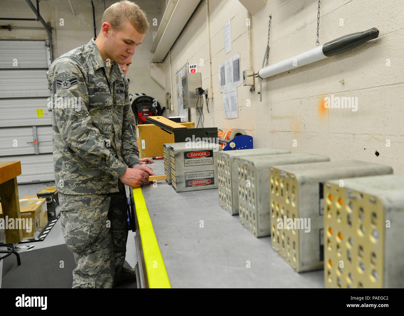 Airman 1st Class Clay Sherrill, 436th Maintenance Squadron munitions ...