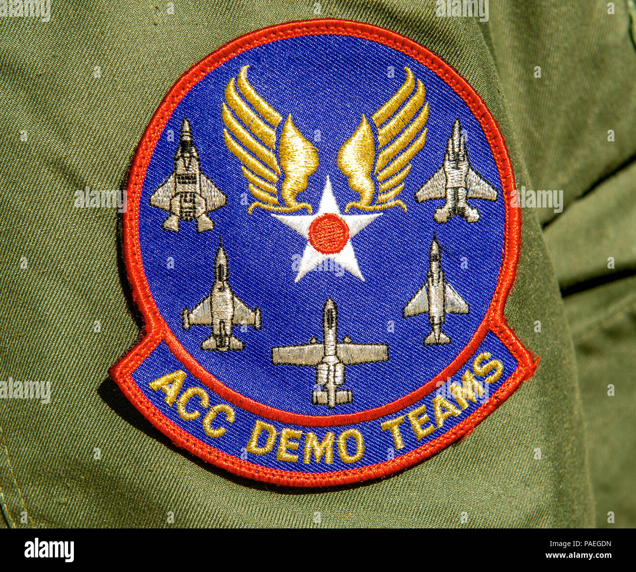 The Air Combat Command Demo Team unit patch on the uniform of Gen ...