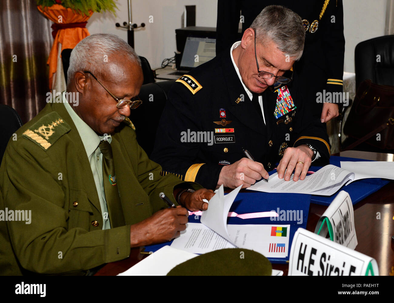 Gen. David Rodriguez, Commander U.S. Africa Command and en. Samora ...