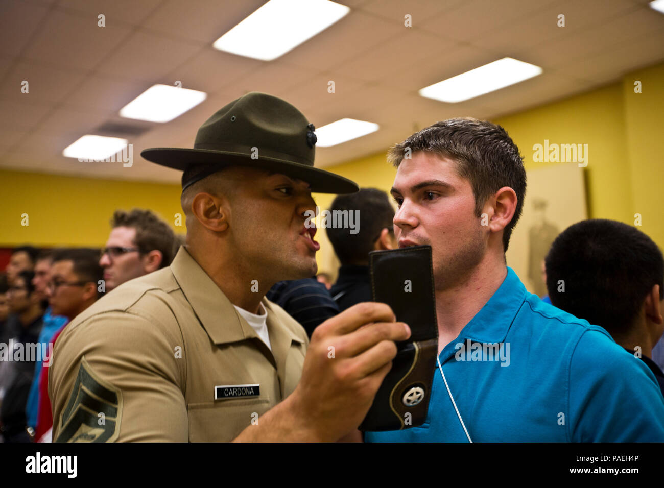 U.S. Marine Corps Staff Sgt. Joshua M. Cardona, a drill instructor with ...