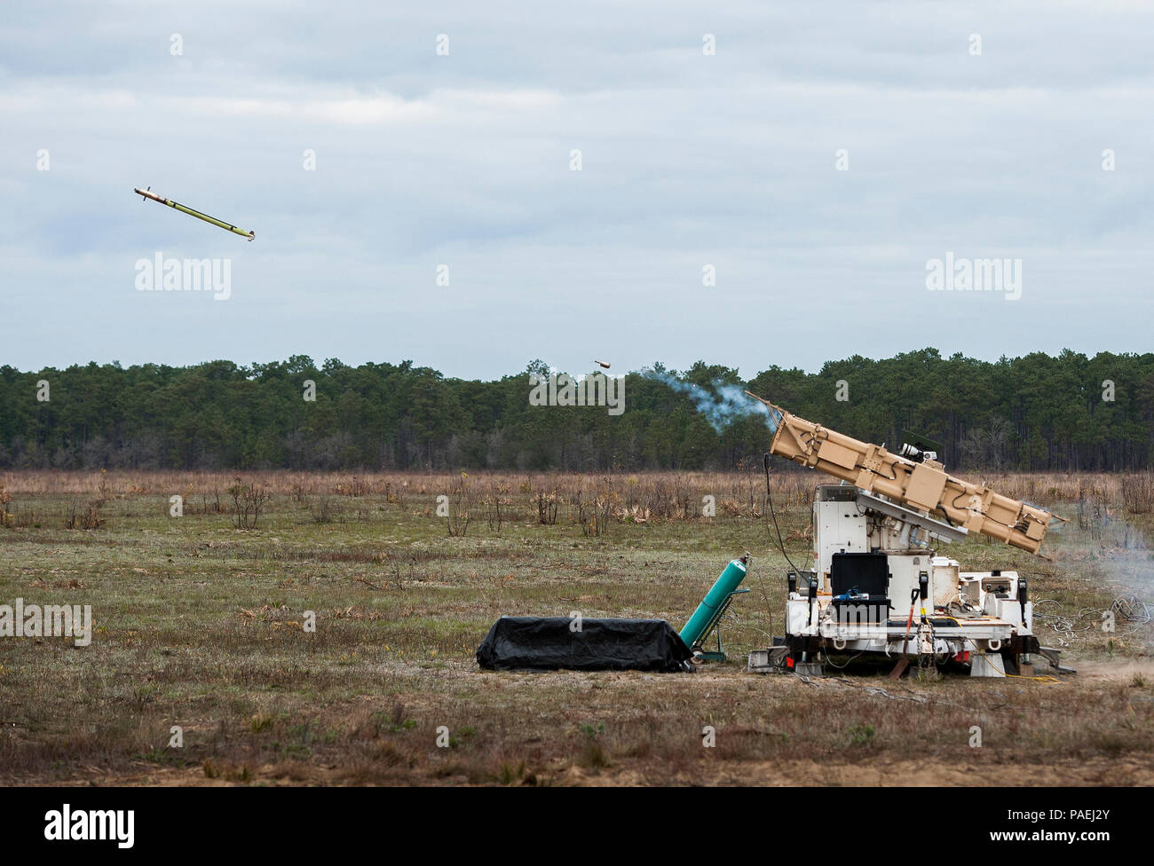 An FIM-92 Stinger missile is fired downrange from the Army’s new ...