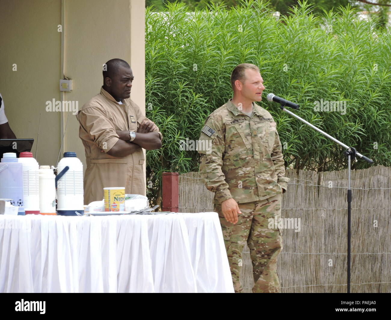 Maj. Perry White, commander of the contingent of U.S. Army Soldiers ...
