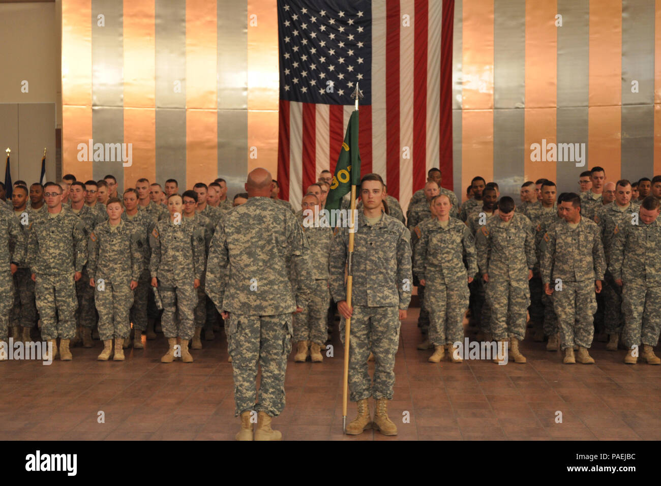 Soldiers with the 307th Military Police Company get into formation at ...