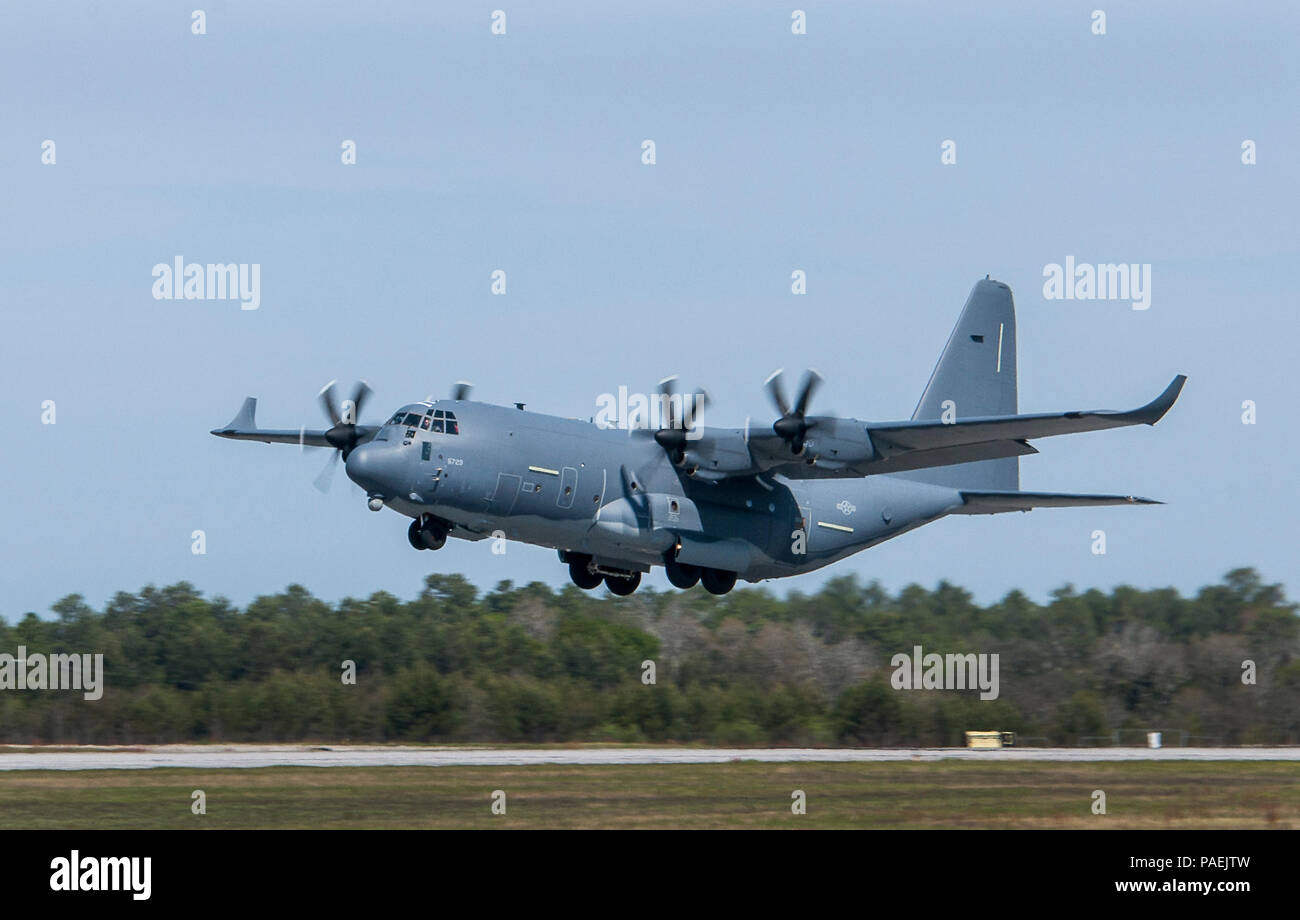 A modified MC-130J lifts off from Eglin Air Force Base, Fla., for a ...