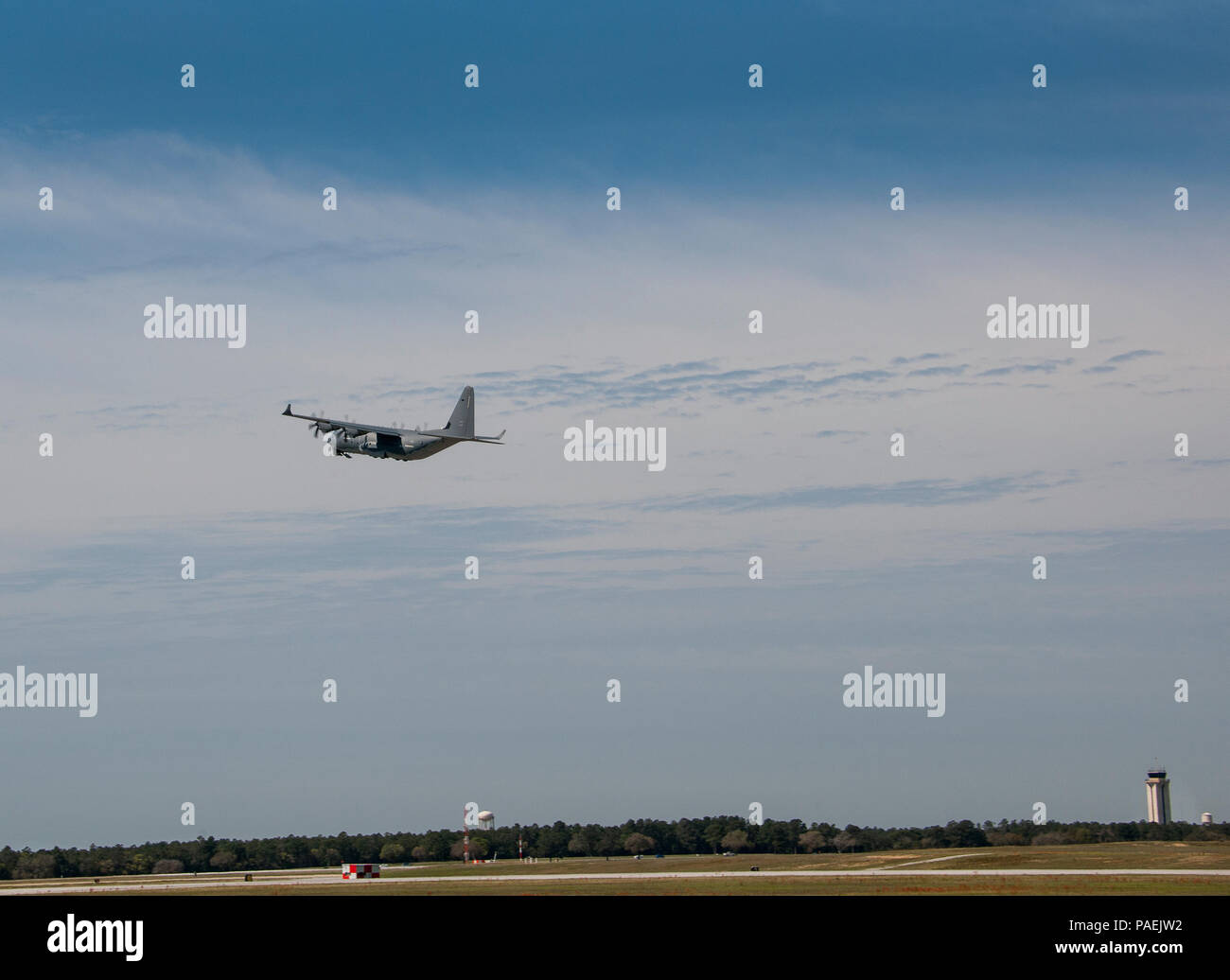 A modified MC-130J lifts off from Eglin Air Force Base, Fla., for a ...