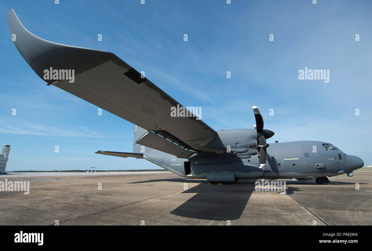A modified MC-130J awaits its next mission at Eglin Air Force Base, Fla ...