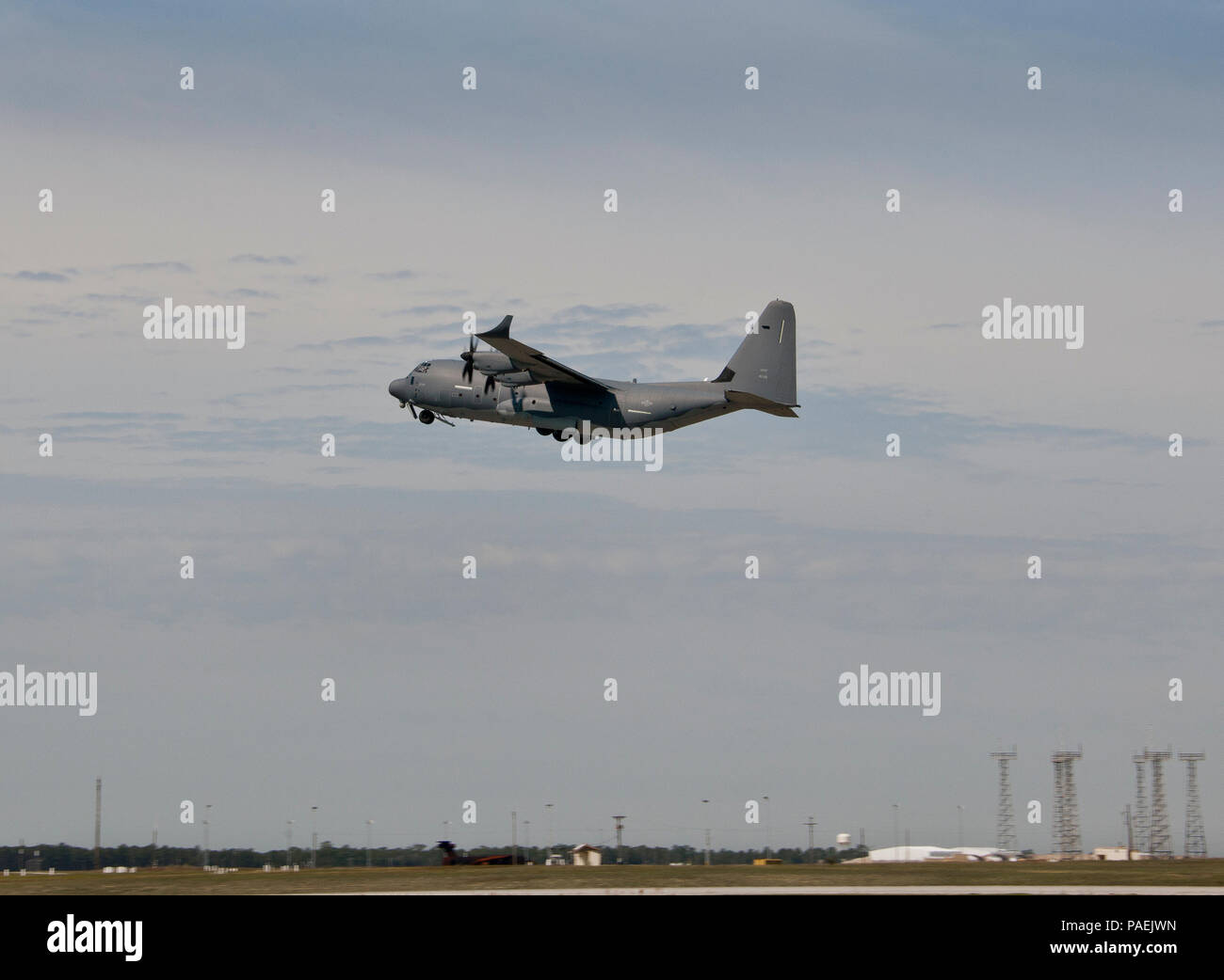 A modified MC-130J lifts off from Eglin Air Force Base, Fla., for a ...