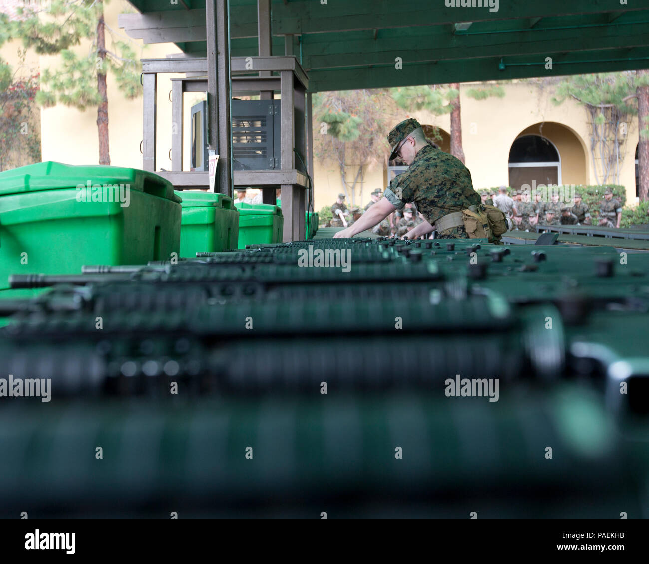 U.S. Marine Corps recruit with Company L, 3d Recruit Training Battalion ...