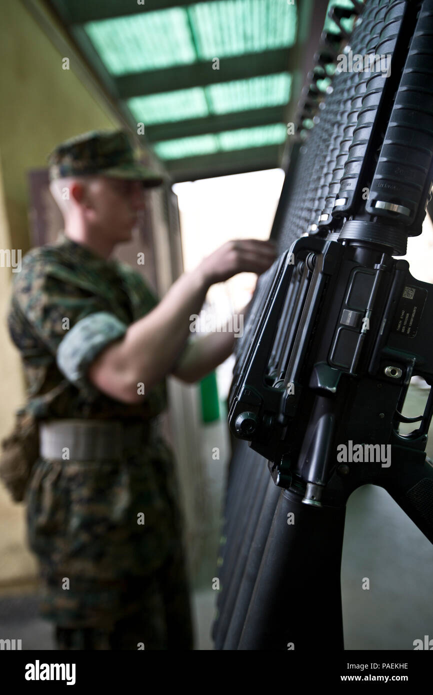 U.S. Marine Corps recruit with Company L, 3d Recruit Training Battalion ...