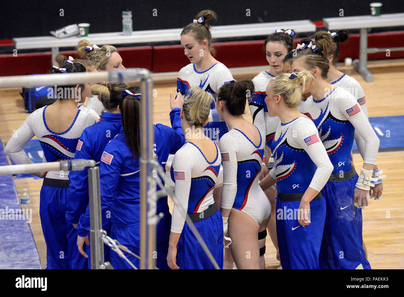 The U.S. Air Force Academy women's gymnastics team joins up before ...
