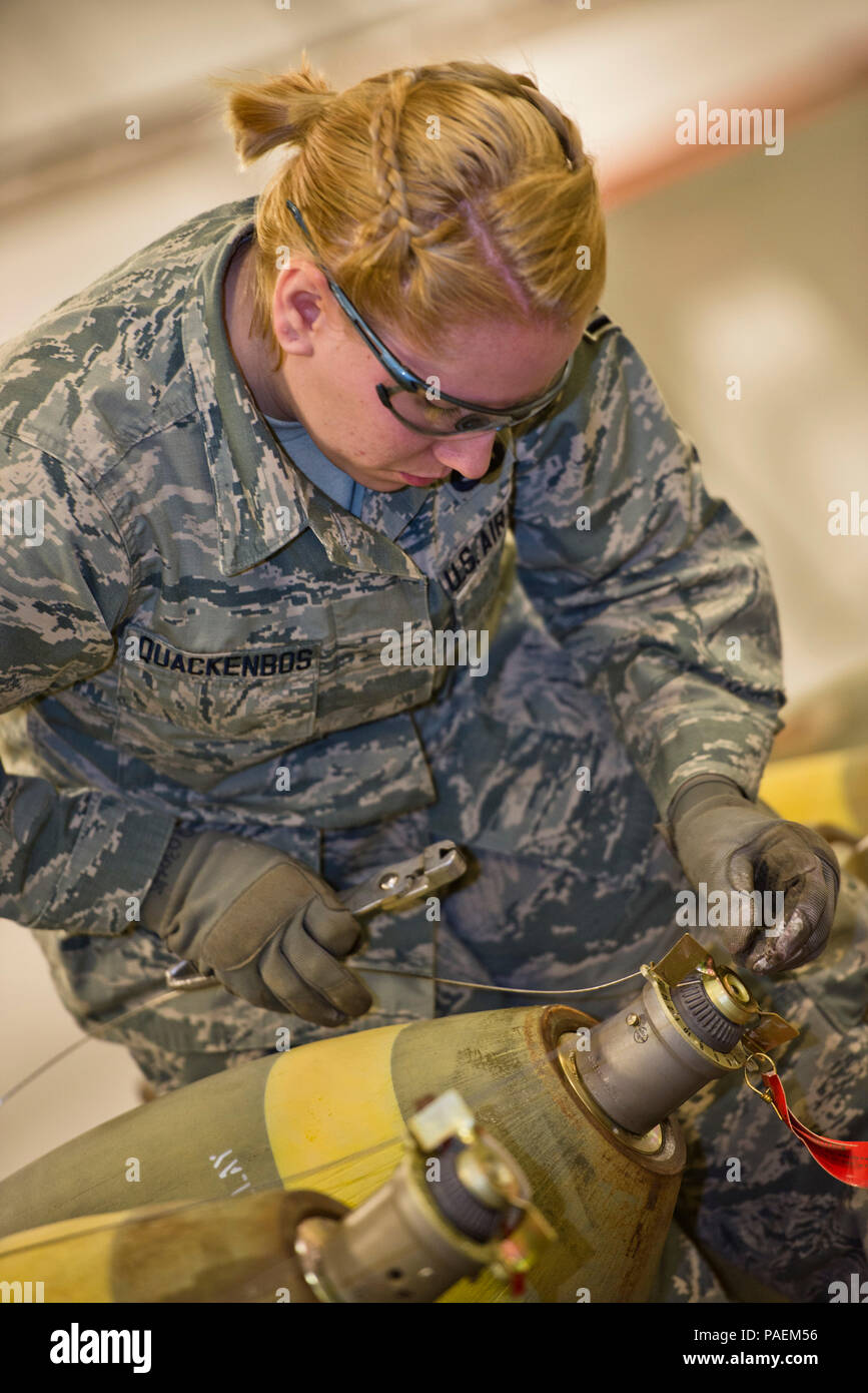 Airmen from the 5th Munitions Squadron assemble Minot Air Force Base’s ...