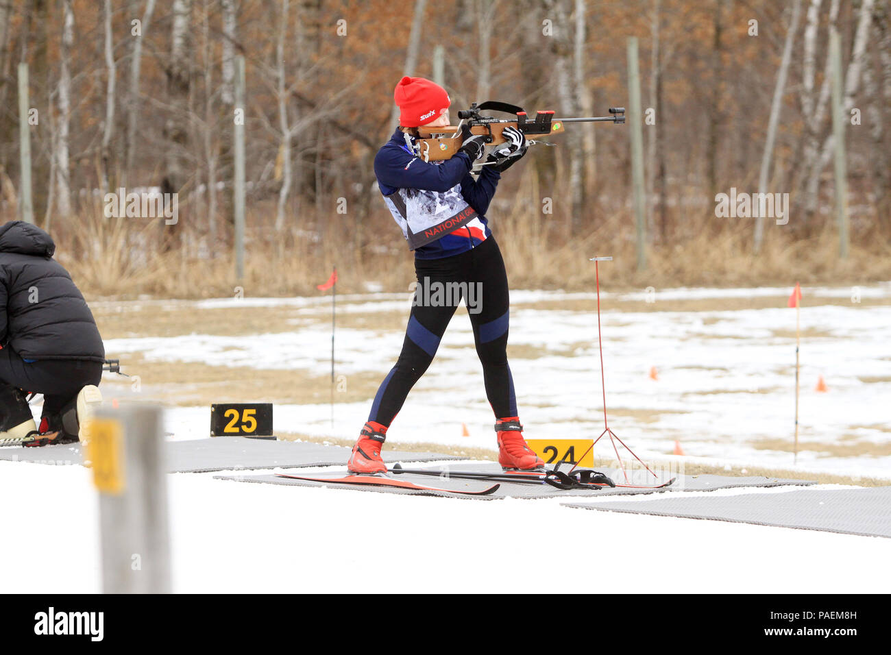 National Guard Athletes negotiate the biathlon course during Chief of ...