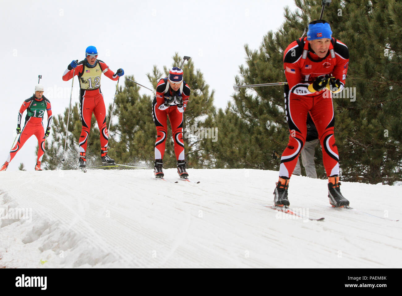 National Guard Athletes negotiate the biathlon course during Chief of ...