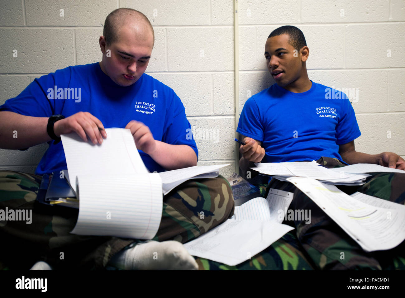 Troy Stouffer, left, and Corchaun Ferrell, complete homework in the ...