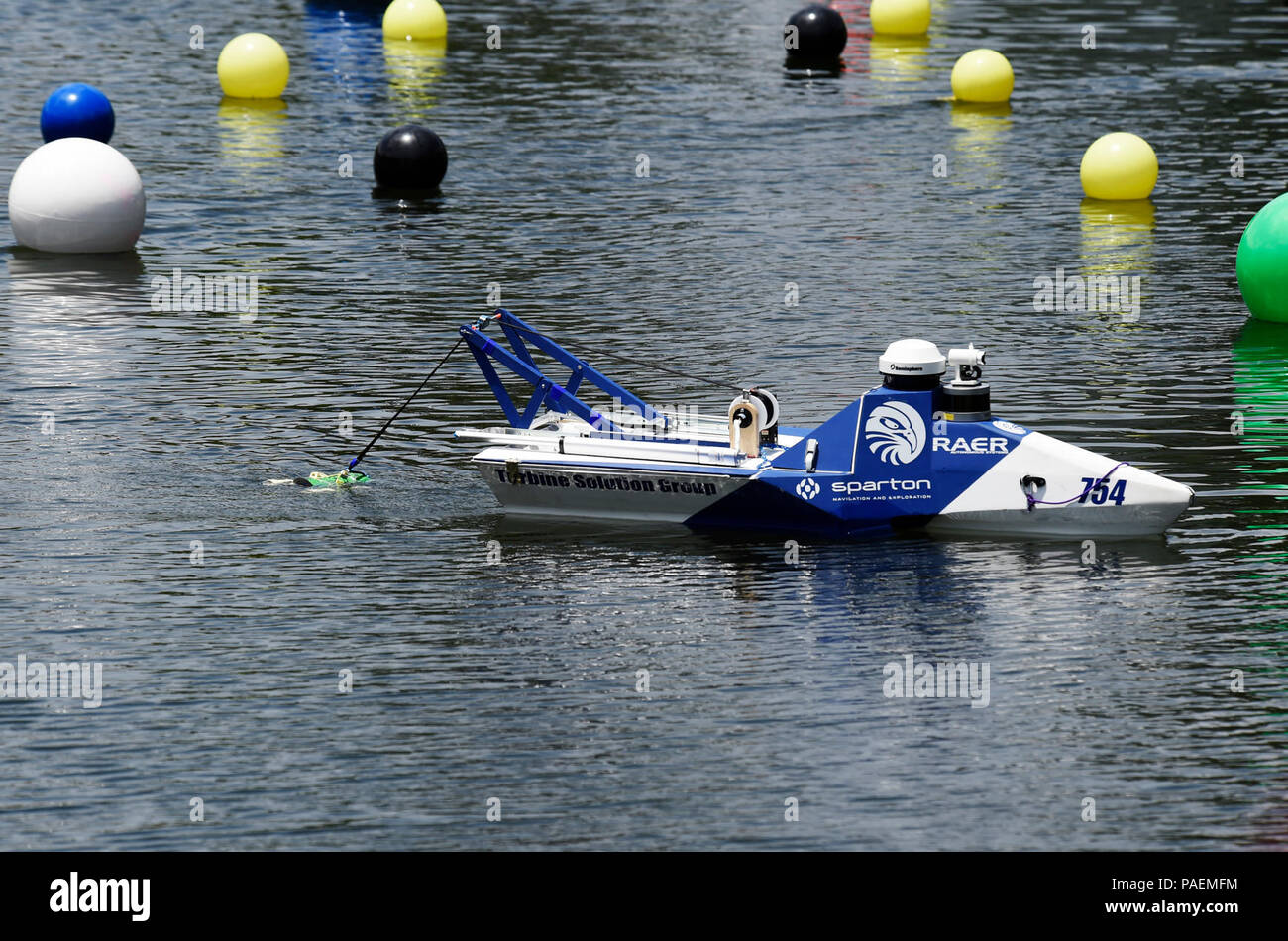VIRGINIA BEACH, Va. (Jul. 9, 2016) An autonomous robotic boat from ...