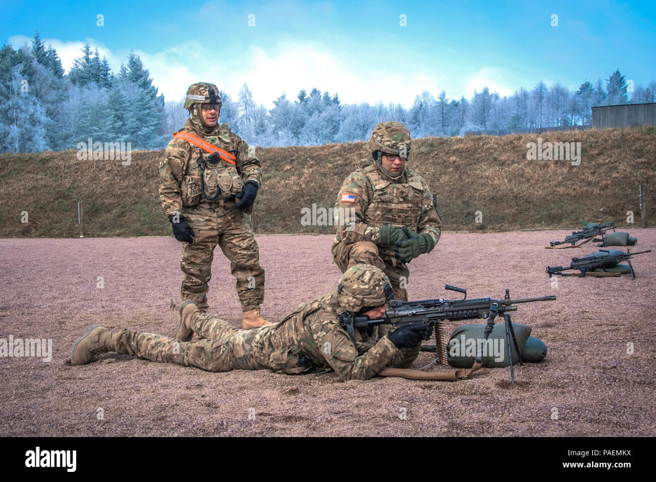 Zero and qualify on the m 249 squad automatic weapon saw hi-res stock ...