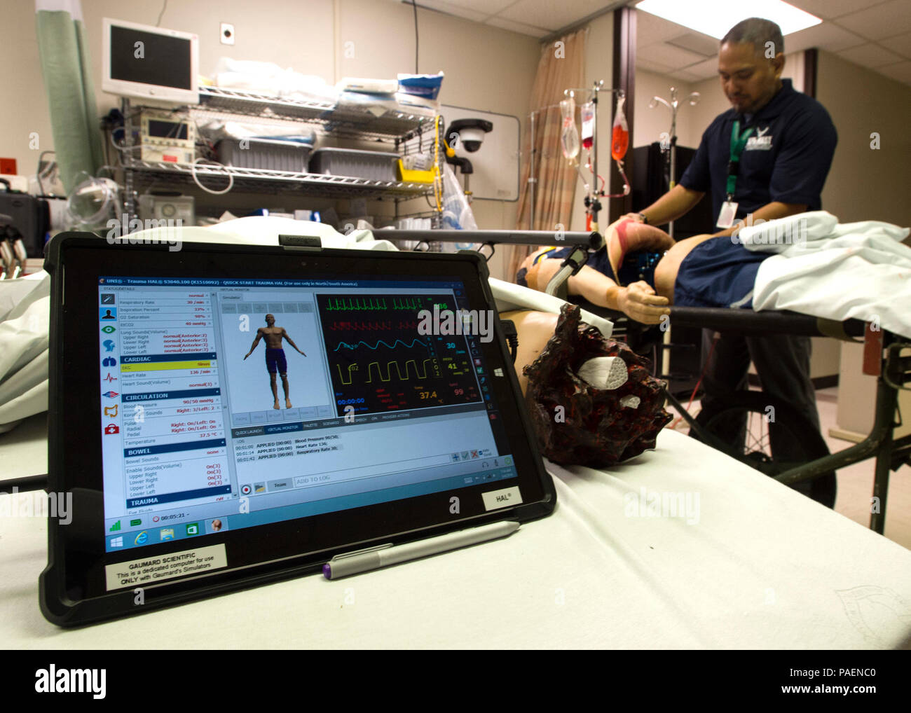 Mark Tuazon, 59th Medical Wing simulations operator, prepares ...