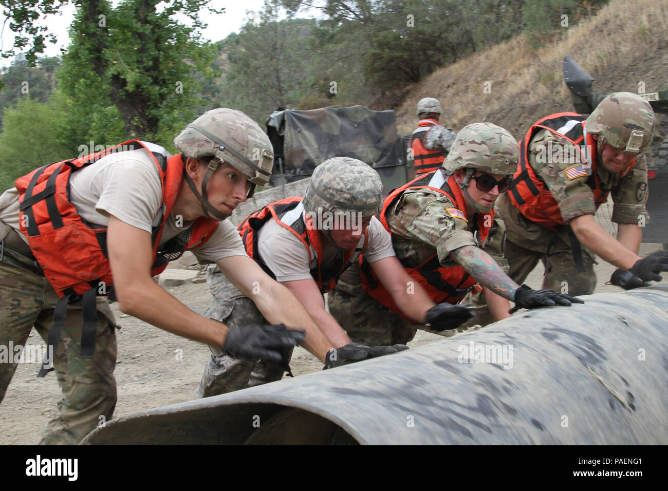 U.S. Army engineers Spcs. Bryce F. Jones and Aaron W. Parker, and Sgts ...