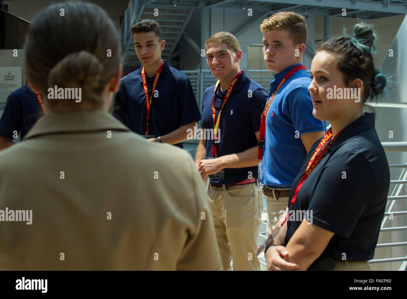 Lt. Col. Sara McGrath welcomes high school students from across the ...