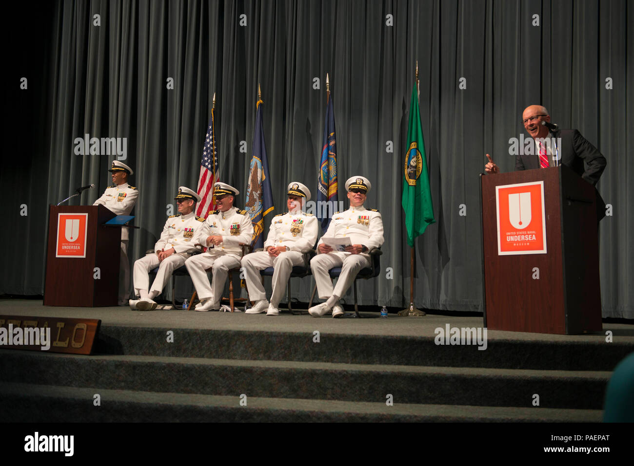 KEYPORT, Wash. (July 13, 2018) Retired Rear Adm. Robert Hennegan ...