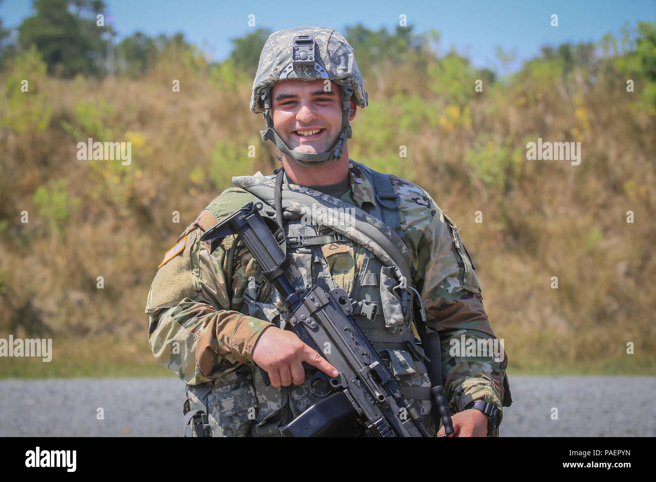U.S. Army National Guard Pfc. Patrick Jenson, an M249 gunner from Bravo ...
