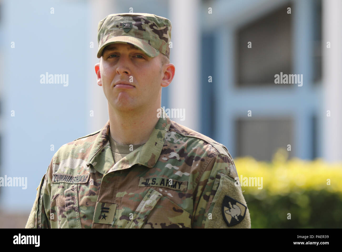 Cadet Nicholas Cunningham poses for a photo at the Kofi Annan ...