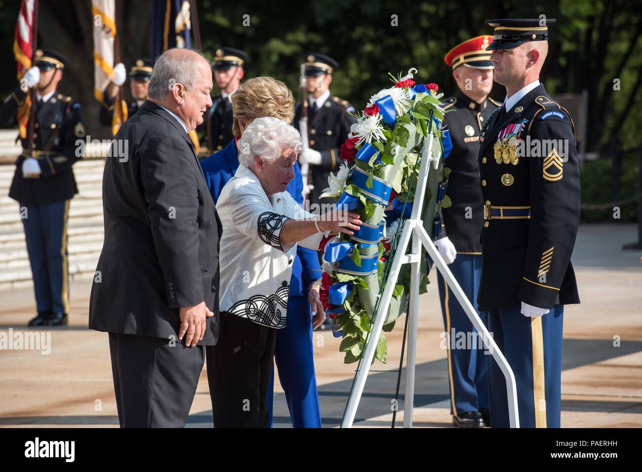 Irene Perez Ploke Sgambelluri, participates in an Army Full Honors ...