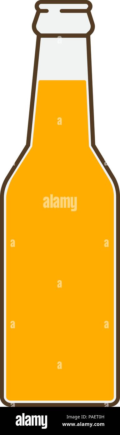 Beer bottle Icon. Mock up glass beer lemonade Clean Bottle. Symbol ...