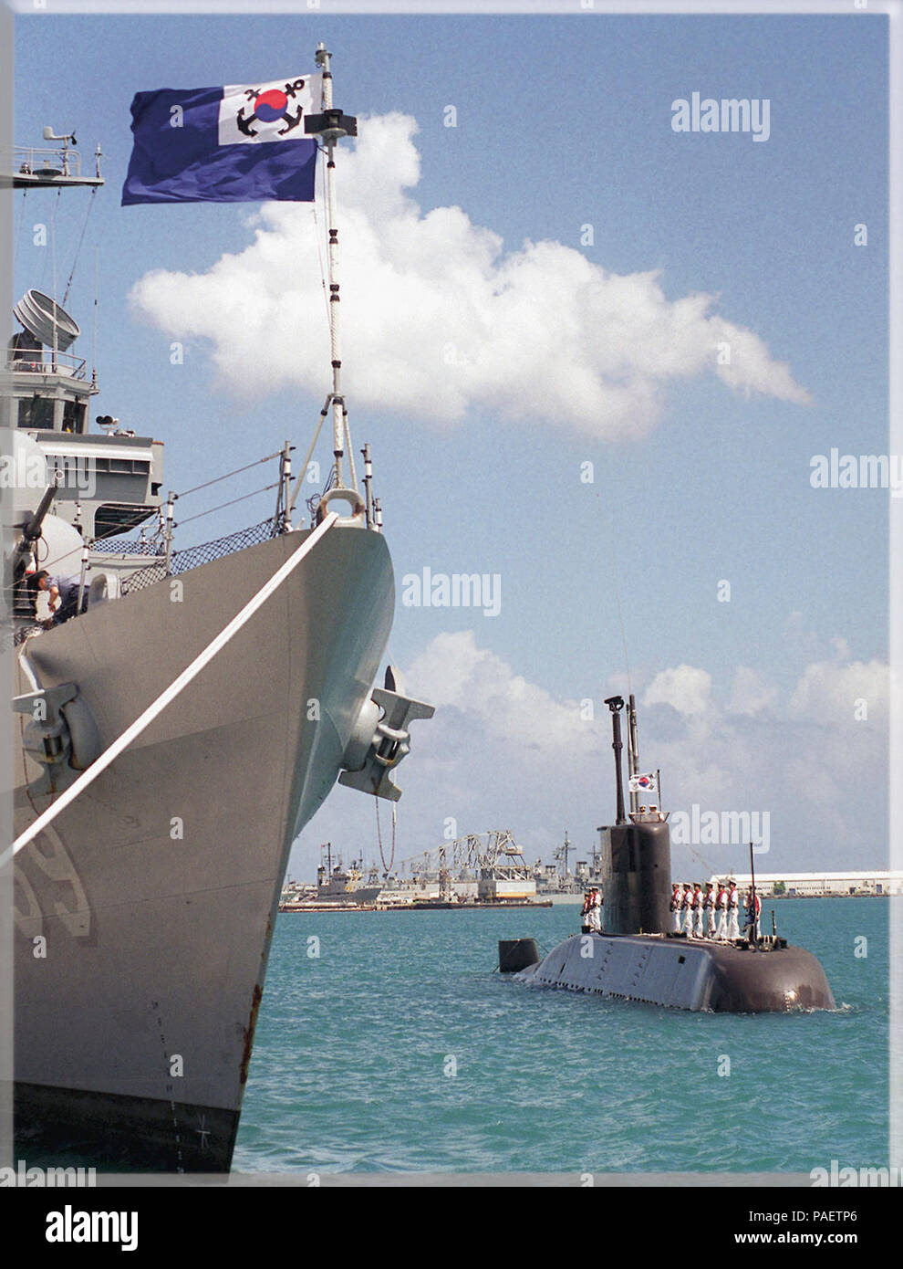 The Republic of Korea Navy (ROKN) submarine Lee Chun and another ROKN ...