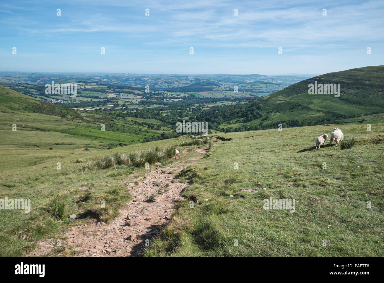 Stunning colorful Summer landscape of Brecon Beacons National Park ...