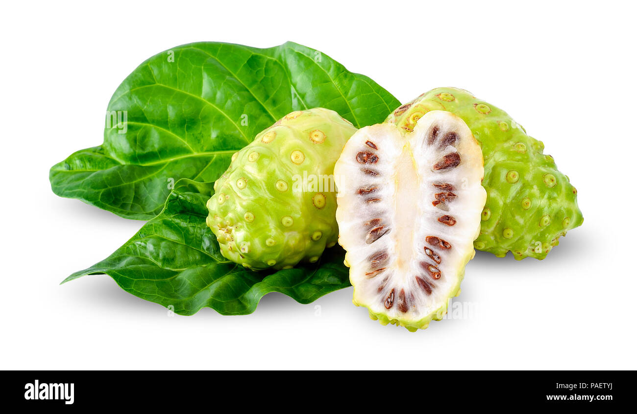 noni fruit isolated on white clipping path Stock Photo - Alamy