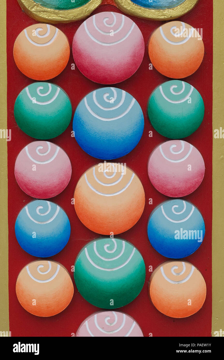 prayer balls painted of a peace temple Stock Photo - Alamy
