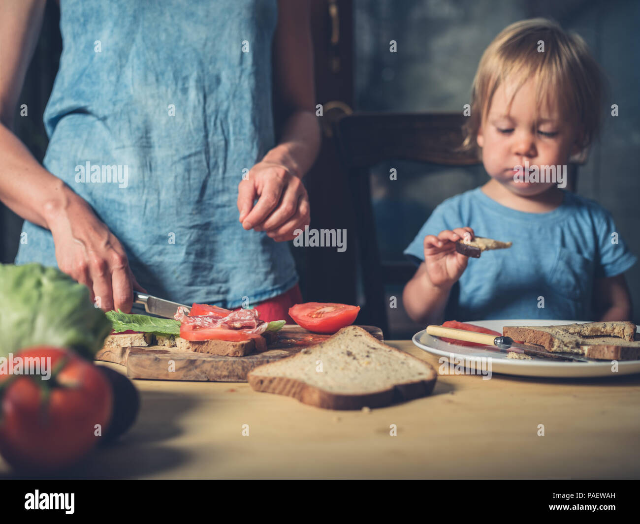 Child making a sandwich hi-res stock photography and images - Alamy