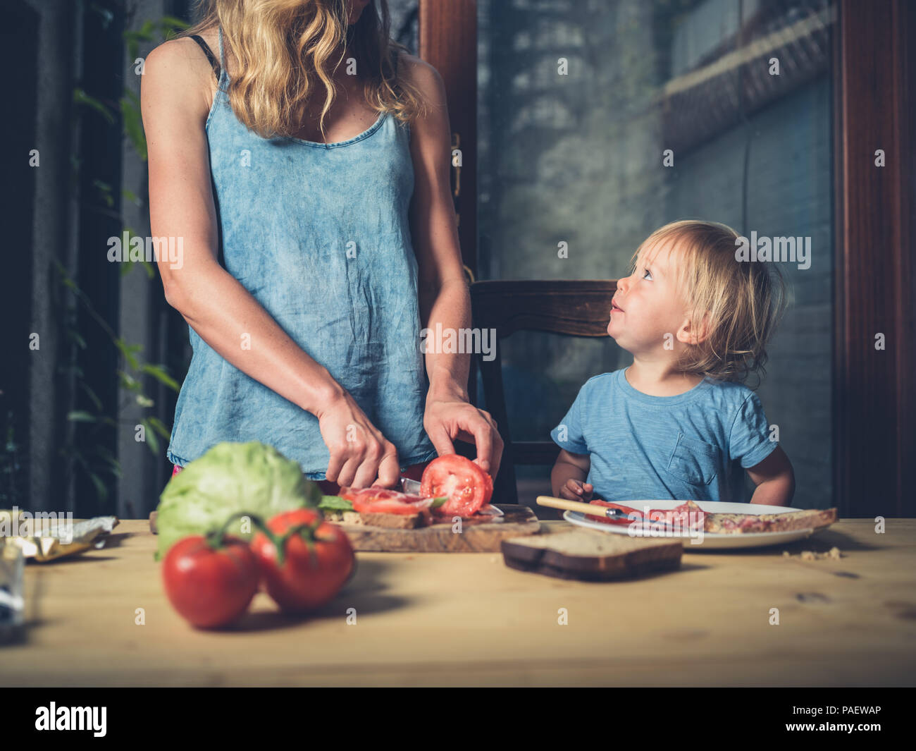 Child making a sandwich hi-res stock photography and images - Alamy