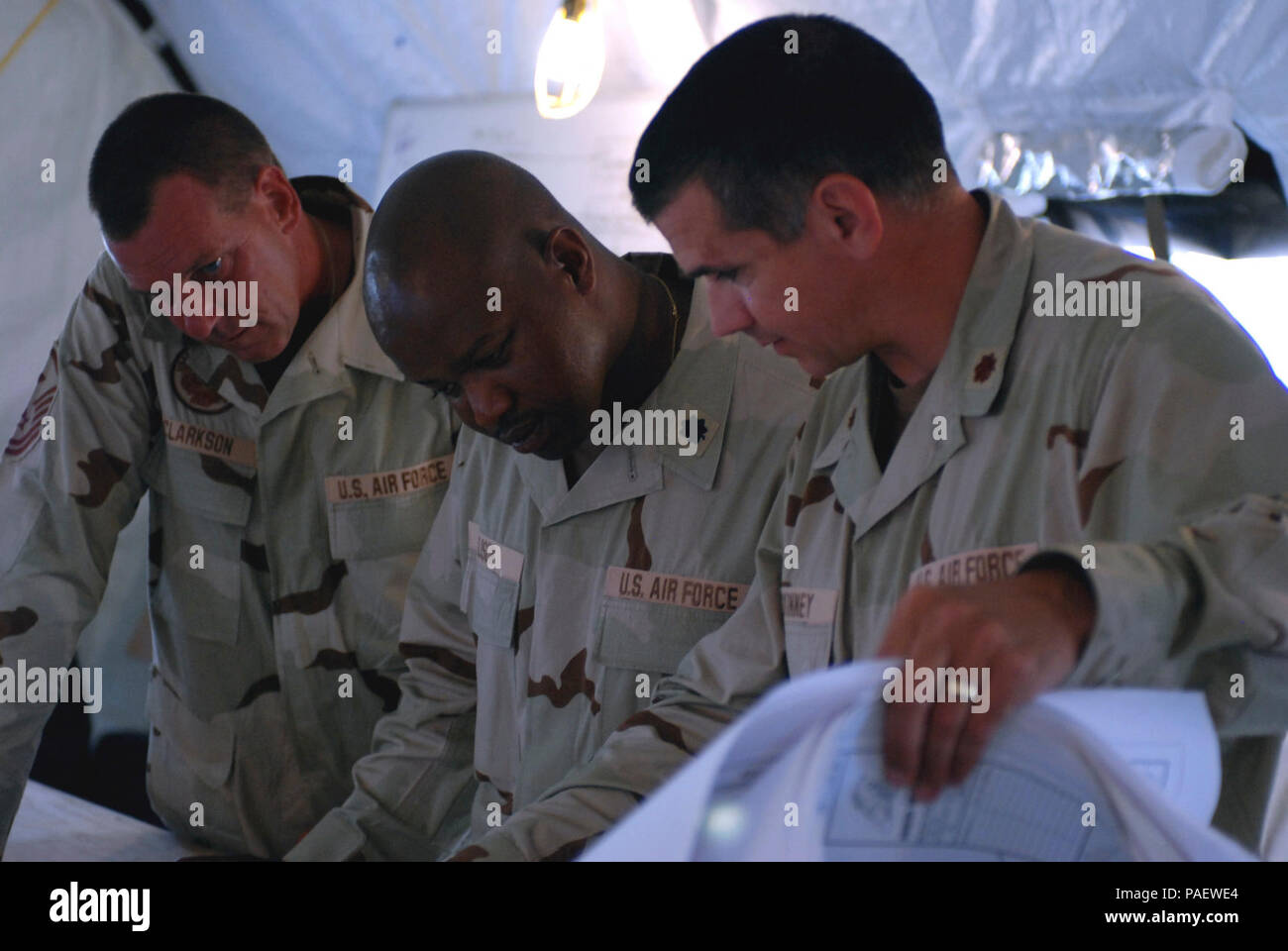 (From the left) Air Force 1st Sgt. Scott Clarkson, Lt. Col. Frederick ...
