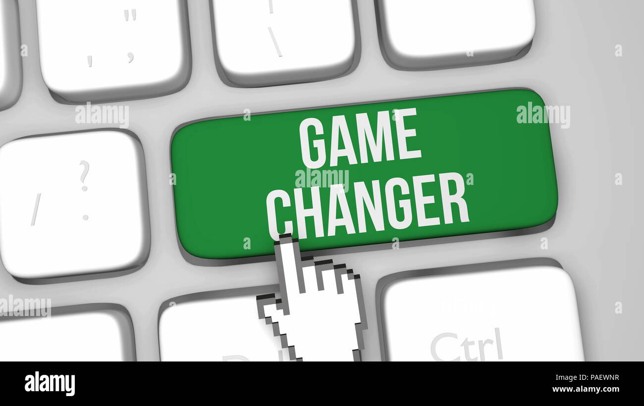 3D render illustration of Game Changer keyboard key Stock Photo - Alamy