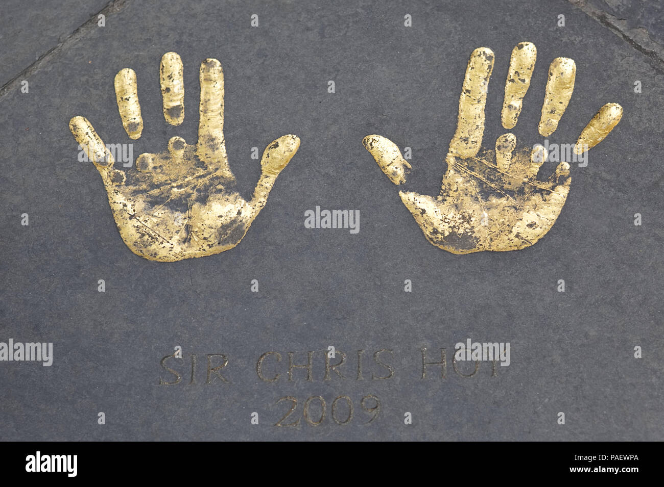 Gold hand prints hi-res stock photography and images - Alamy