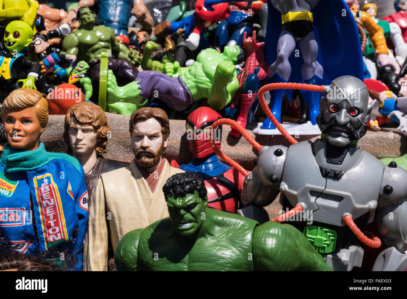 Beautiful background of film action figures Stock Photo - Alamy