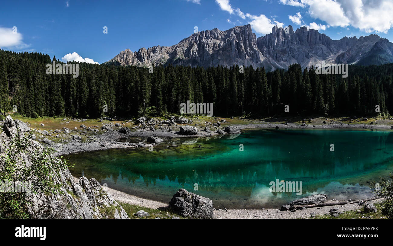Lago Di Carezza, and its water nymph Stock Photo - Alamy