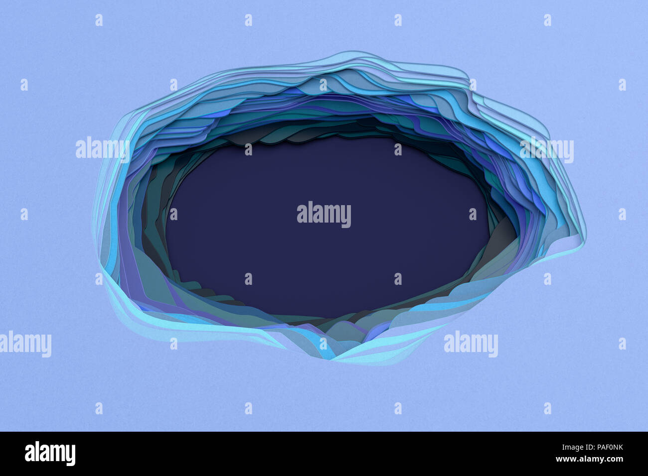 Sea cut paper background. Layered paper like deep ocean water. 3d ...