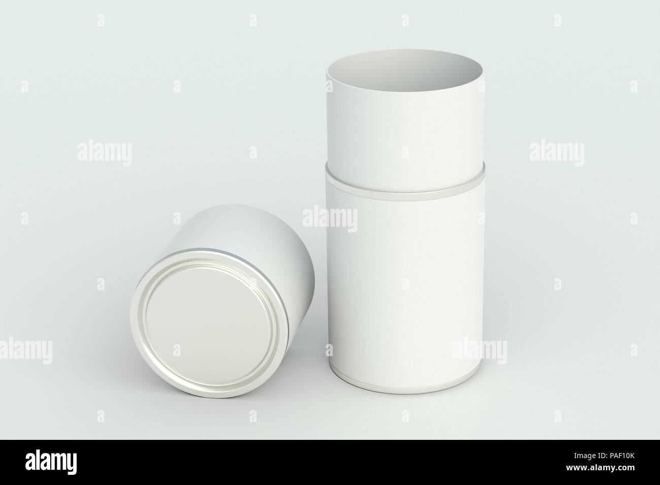 Blank opened white tube container packaging on white background ...