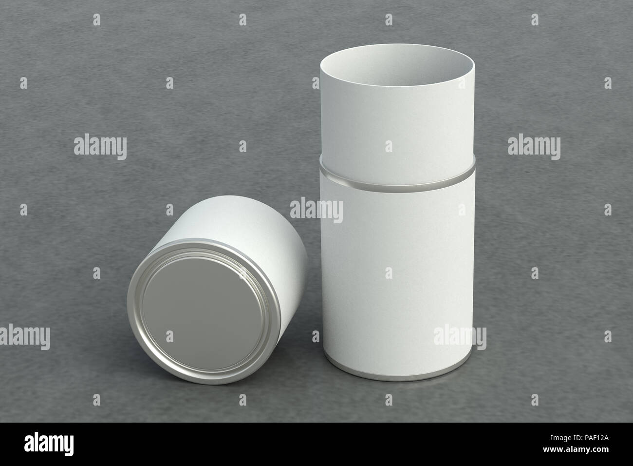 Blank opened white tube container packaging on gray background. Include ...