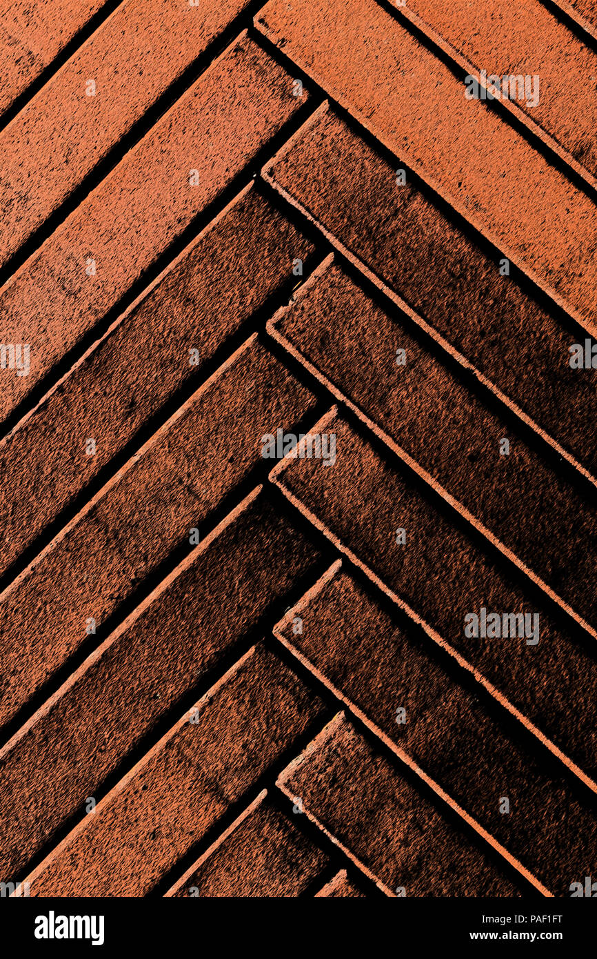 Red bricks herringbone pattern background stylised vertical composition ...