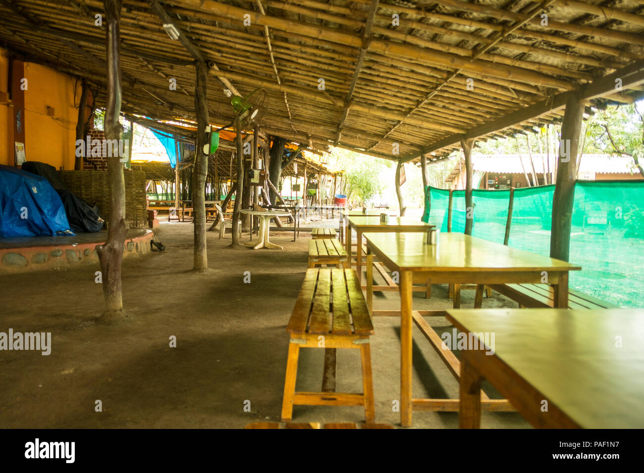 A typical shack in rural maharashtra becomes a dining hall Stock Photo ...