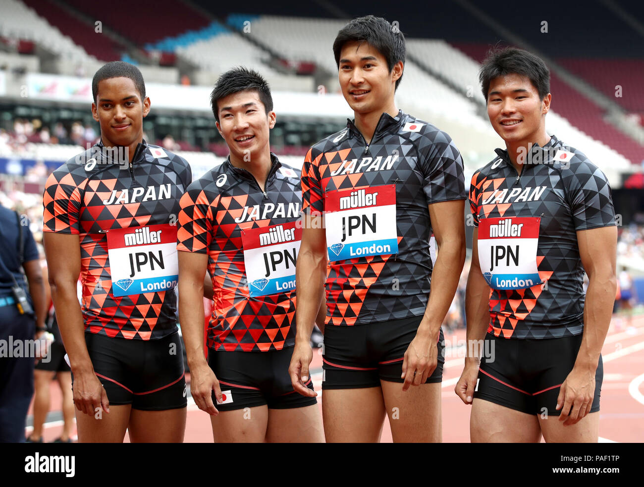 The japanese 4x100m relay team pose for hi-res stock photography and ...