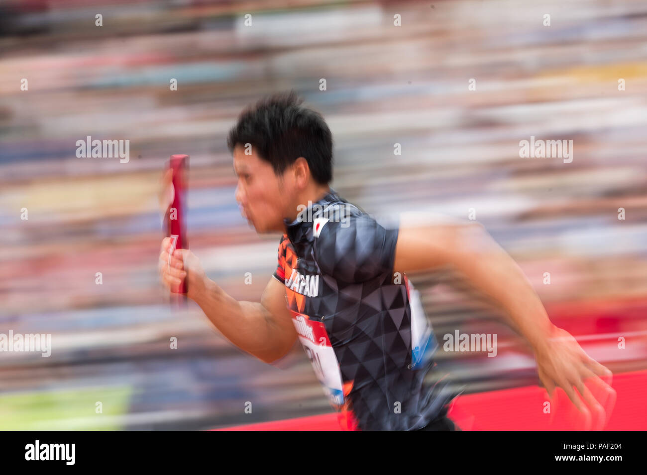 Japan's Yuki Koike in the Men's 4x100m relay during day two of the ...