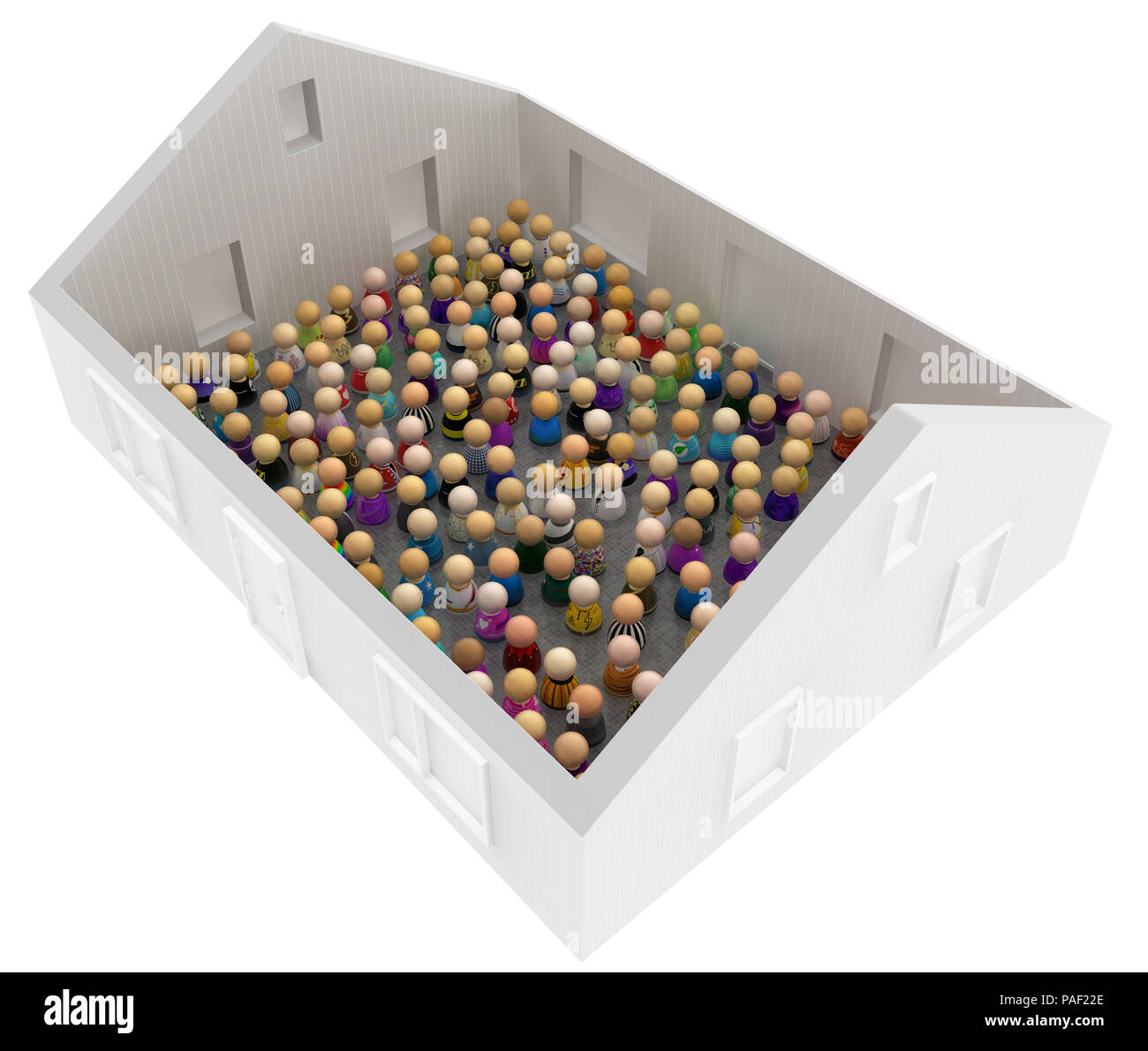 House full of people cartoon hi-res stock photography and images - Alamy